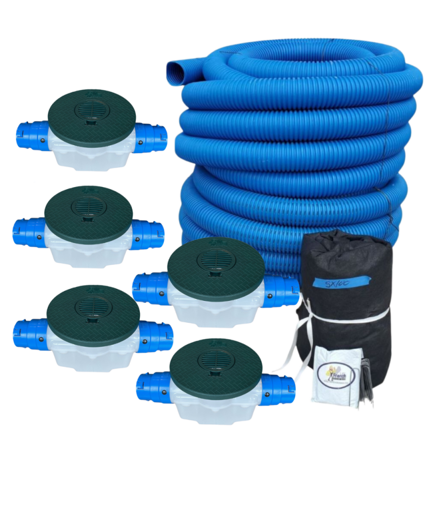 French Drain Kit Double Pipe System - 2 100' Rolls of Drain Pipe
