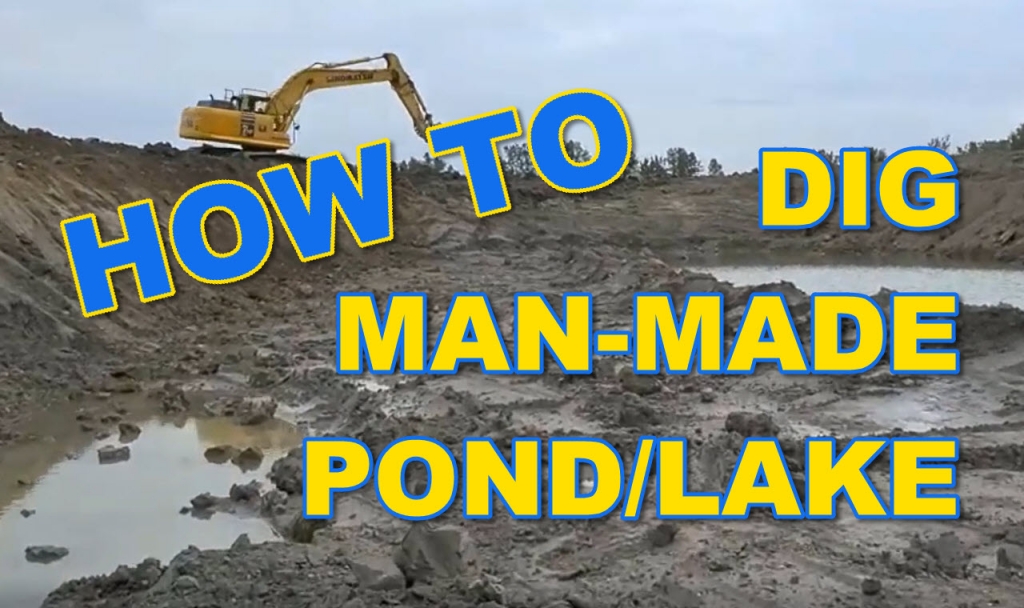 How to Dig Man-Made Pond/Lake - French Drain Systems | Curtain Drains ...