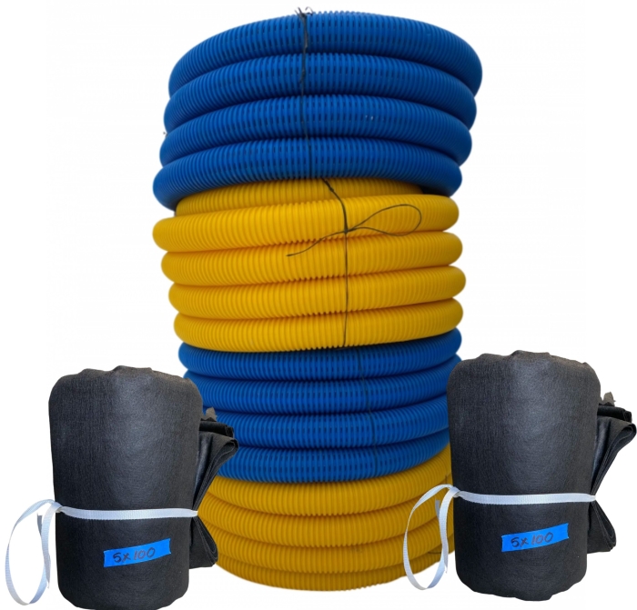 4" x 100' Fabric Drainage Sock for Corrugated Pipe - French Drain ...