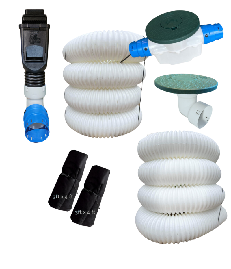 French Drain Kit Double Pipe System - 2 100' Rolls of Drain Pipe