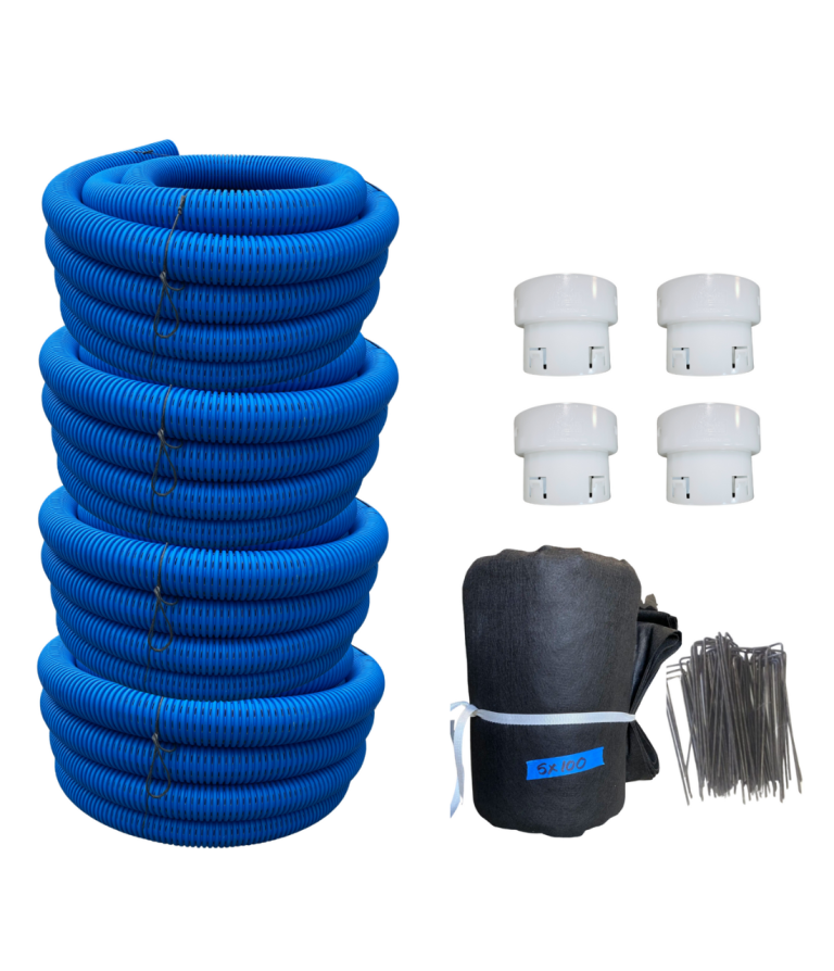 French Drain Kit Double Pipe System - 2 100' Rolls of Drain Pipe