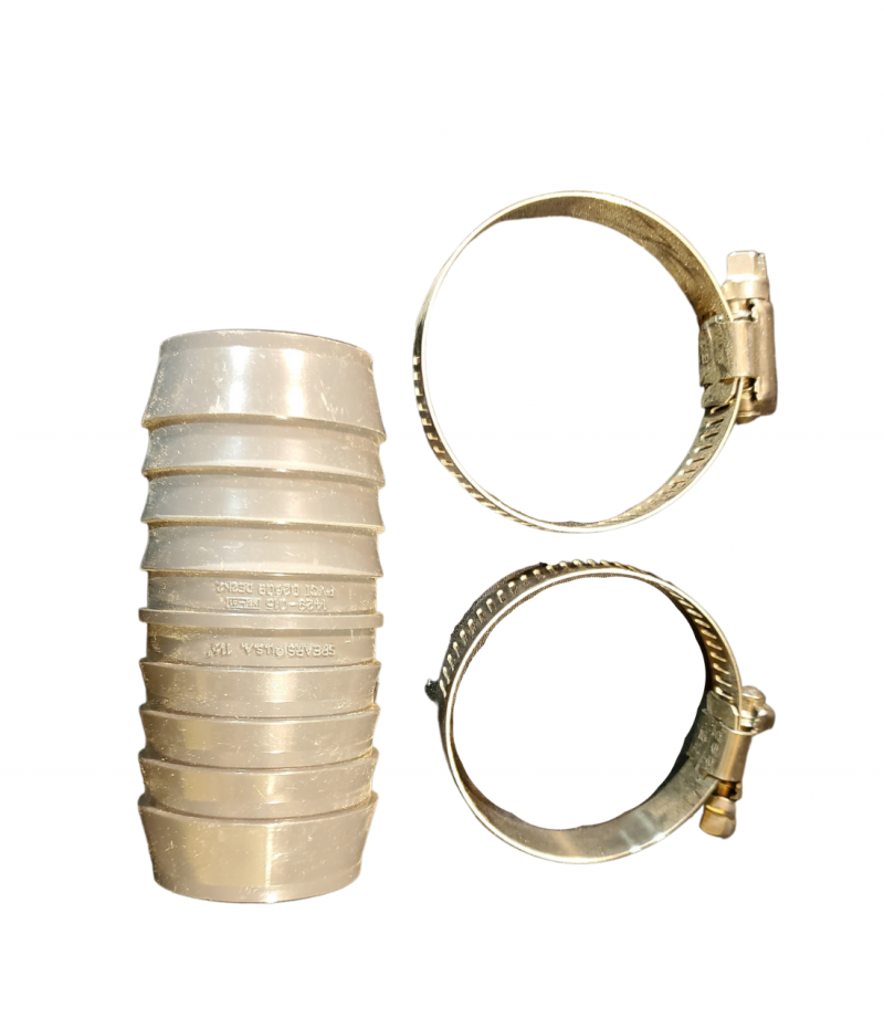 1.5 in. PVC Fitting with Stainless Steel Screw Clamps