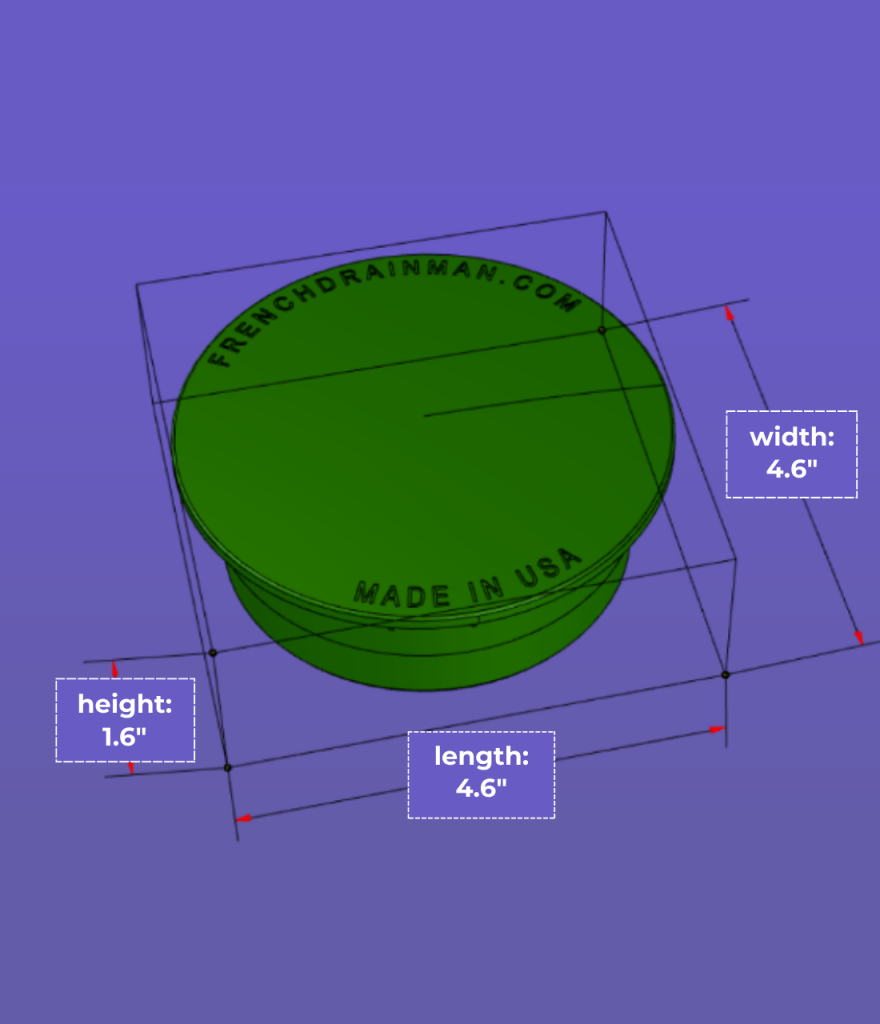 4" Solid Drain Plug for Cleanout, Corrugated Pipe, 100% HDPE