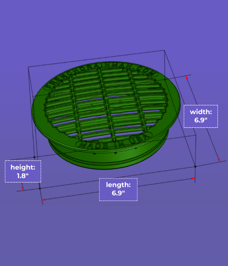 6" Drain Grate for Catch Basin, Corrugated Pipe, 100% HDPE