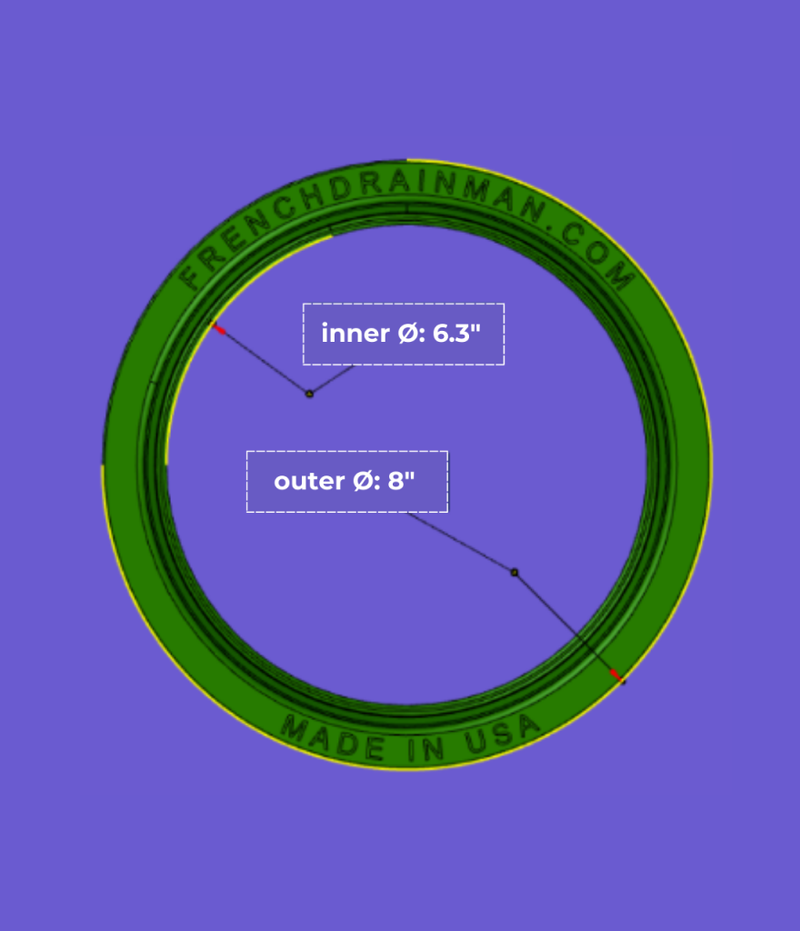 6 in. Catch Basin Riser - 1.5 in. Height, Stackable for More Height