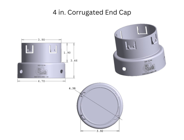 4 in Corrugated End Cap - Connects to 4 in Corrugated Pipe