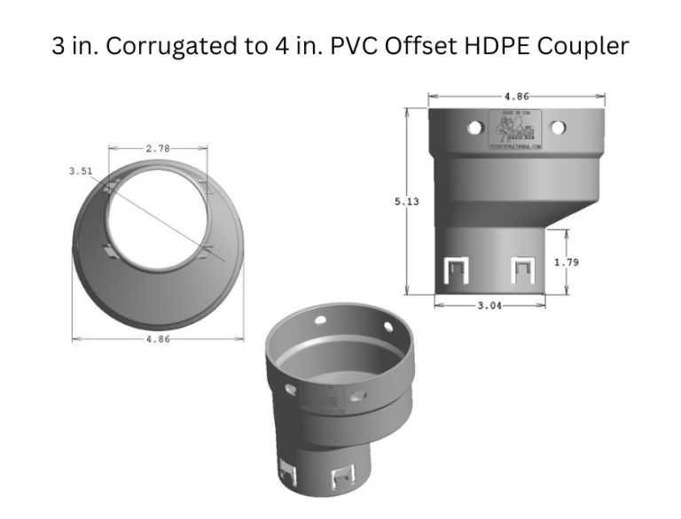 3 in. Corrugated to 4 in. PVC Coupler HDPE