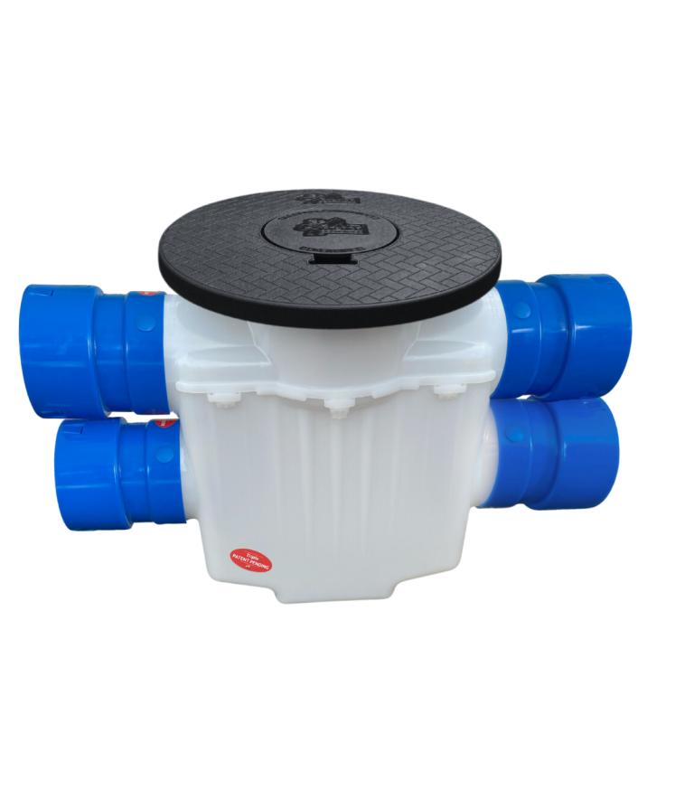 4-Way Connect Catch Basin, Connects to 4" Corrugated Pipe