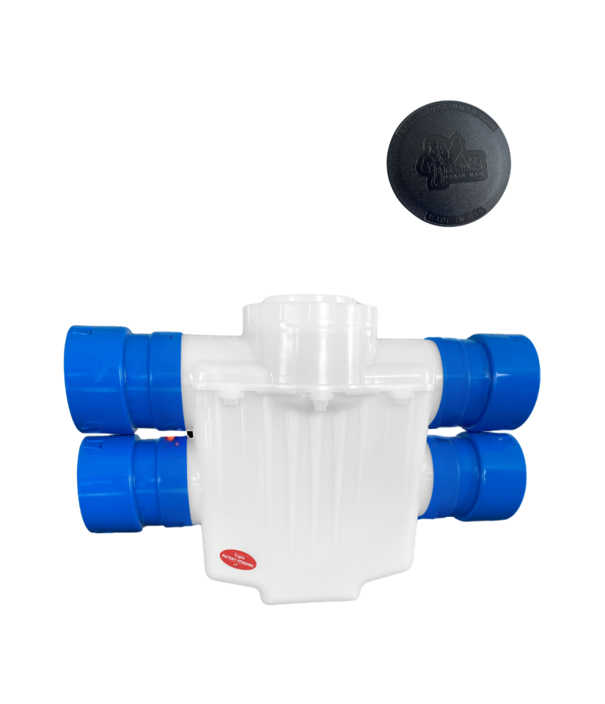 4-Way Connect Catch Basin, Connects to 4" Corrugated Pipe