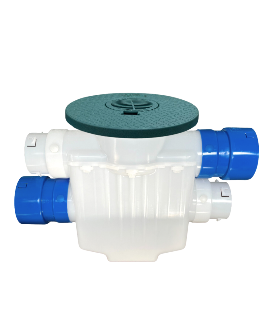 4-Way Connect Catch Basin, Connects to 4" Corrugated Pipe