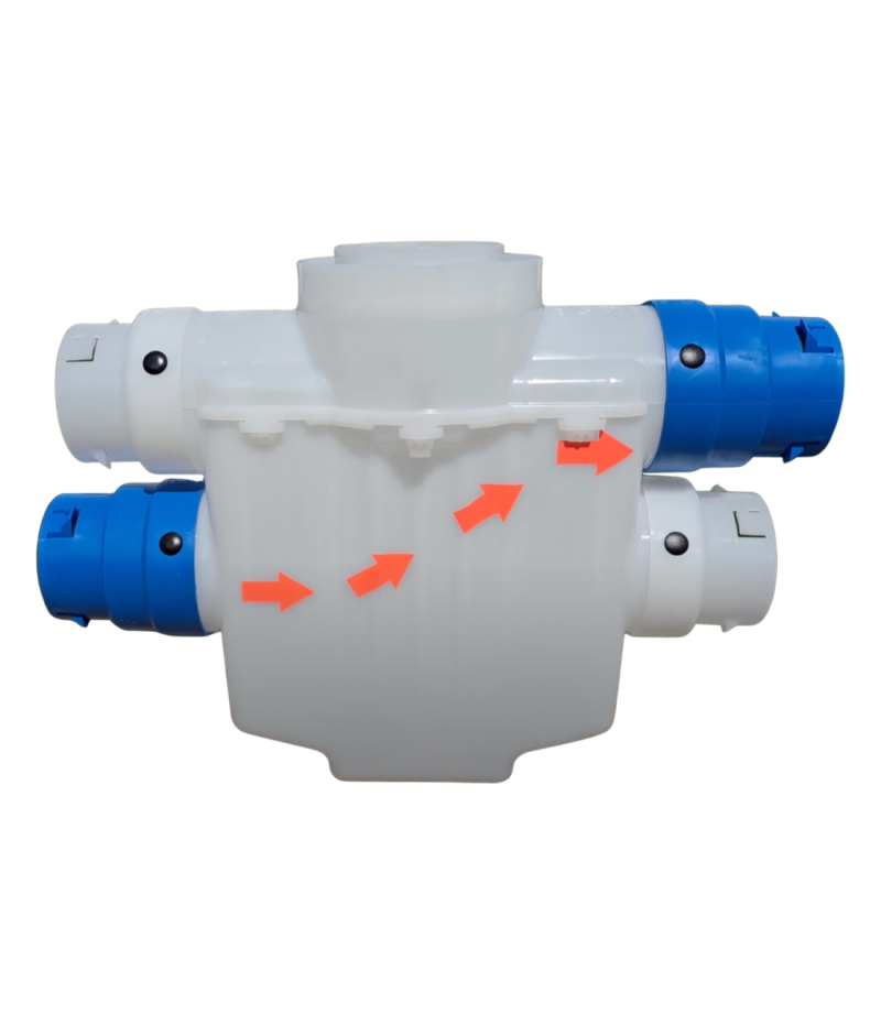 4-Way Connect Catch Basin, Connects to 4" Corrugated Pipe