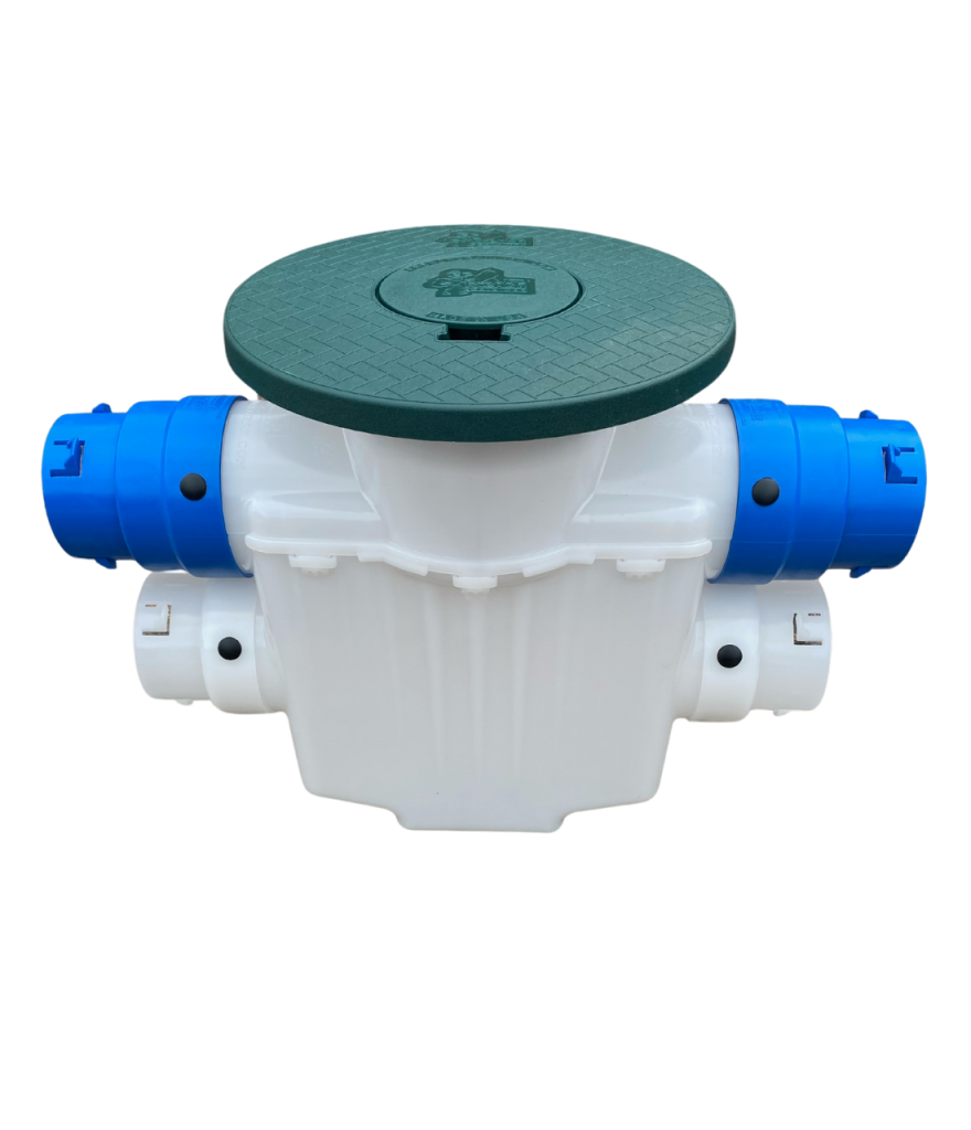 4-Way Connect Catch Basin, Connects to 4" Corrugated Pipe