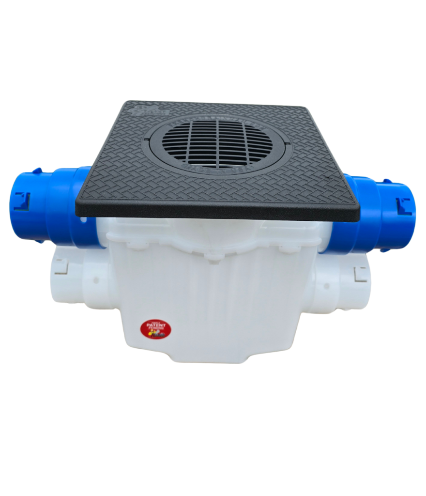 4-Way Connect Catch Basin, Connects to 4" Corrugated Pipe