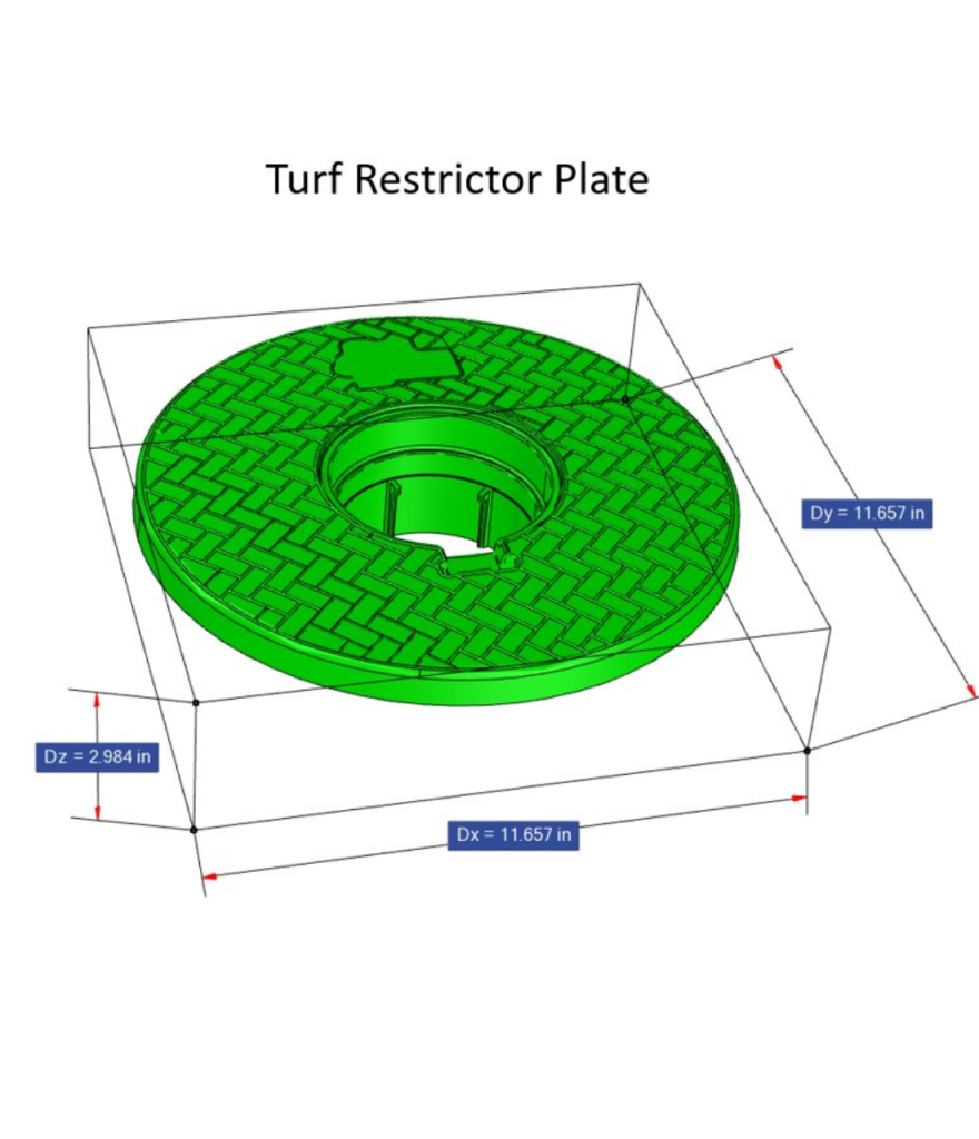 Turf Restrictor Plate for Pop Up Emitters | FDM Downspout Drainage