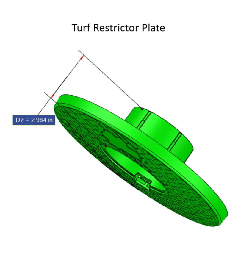 Turf Restrictor Plate for Pop Up Emitters | FDM Downspout Drainage