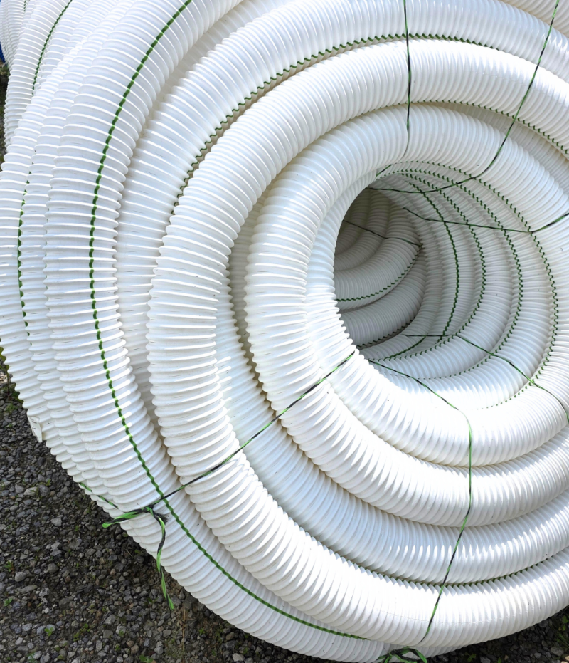 Heavy Duty Knife-Cut Drainage Pipe 4 in x 100 ft